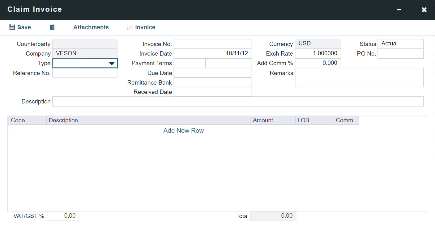 IMOS - Claim Invoice
